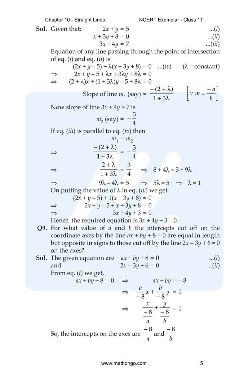 NCERT Exemplar for Class 11 Maths Chapter 10 – MathonGo