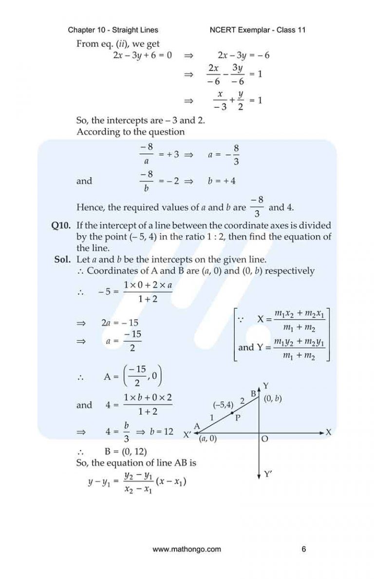 NCERT Exemplar for Class 11 Maths Chapter 10 – MathonGo