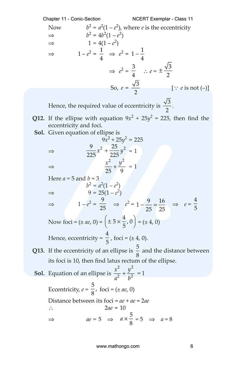 NCERT Exemplar for Class 11 Maths Chapter 11 – MathonGo