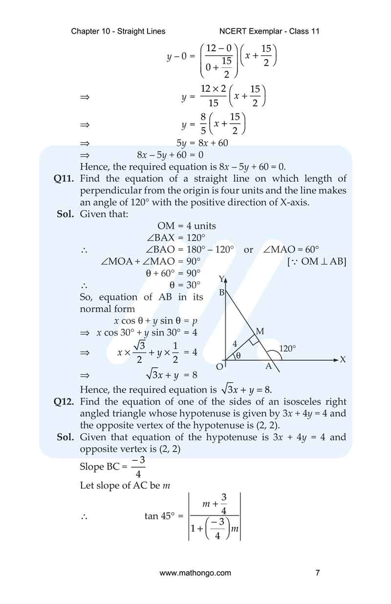 NCERT Exemplar for Class 11 Maths Chapter 10 – MathonGo