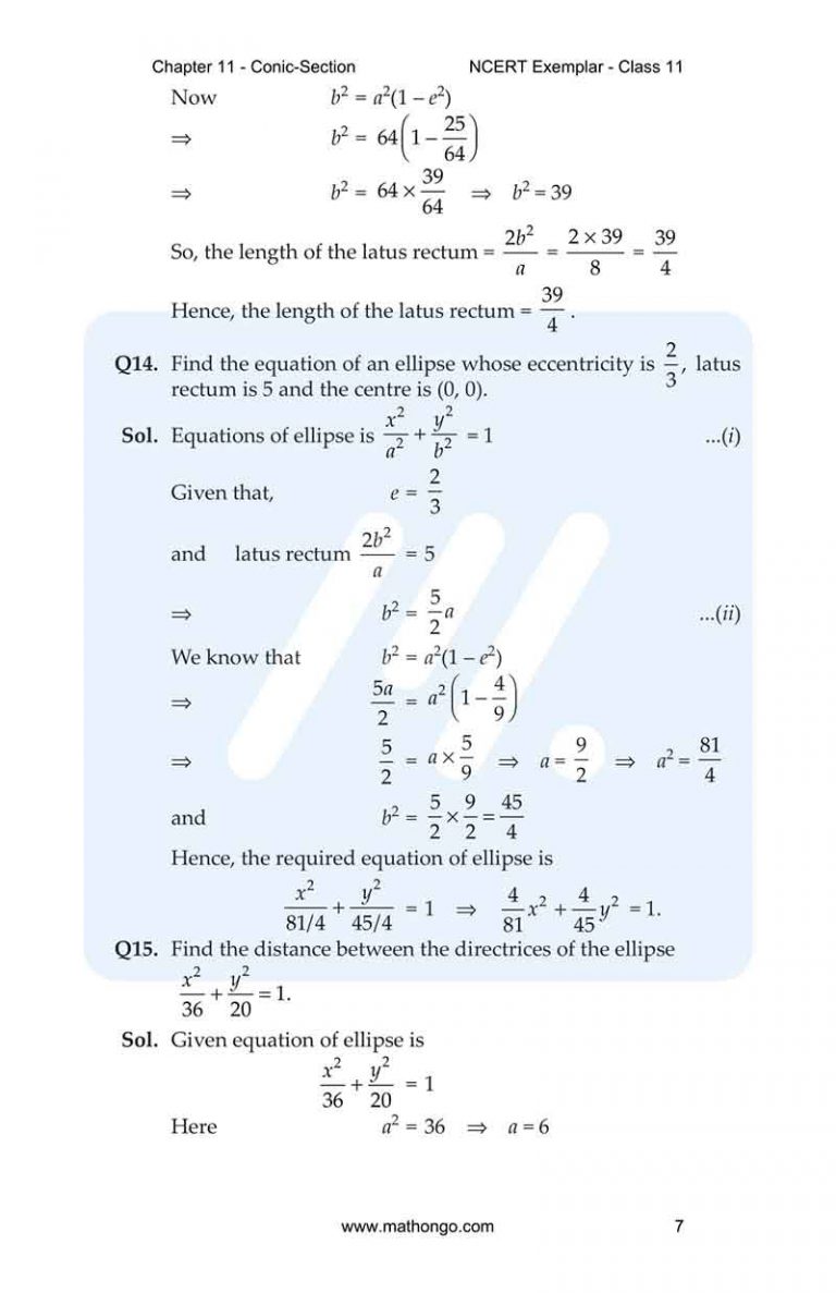 NCERT Exemplar for Class 11 Maths Chapter 11 – MathonGo