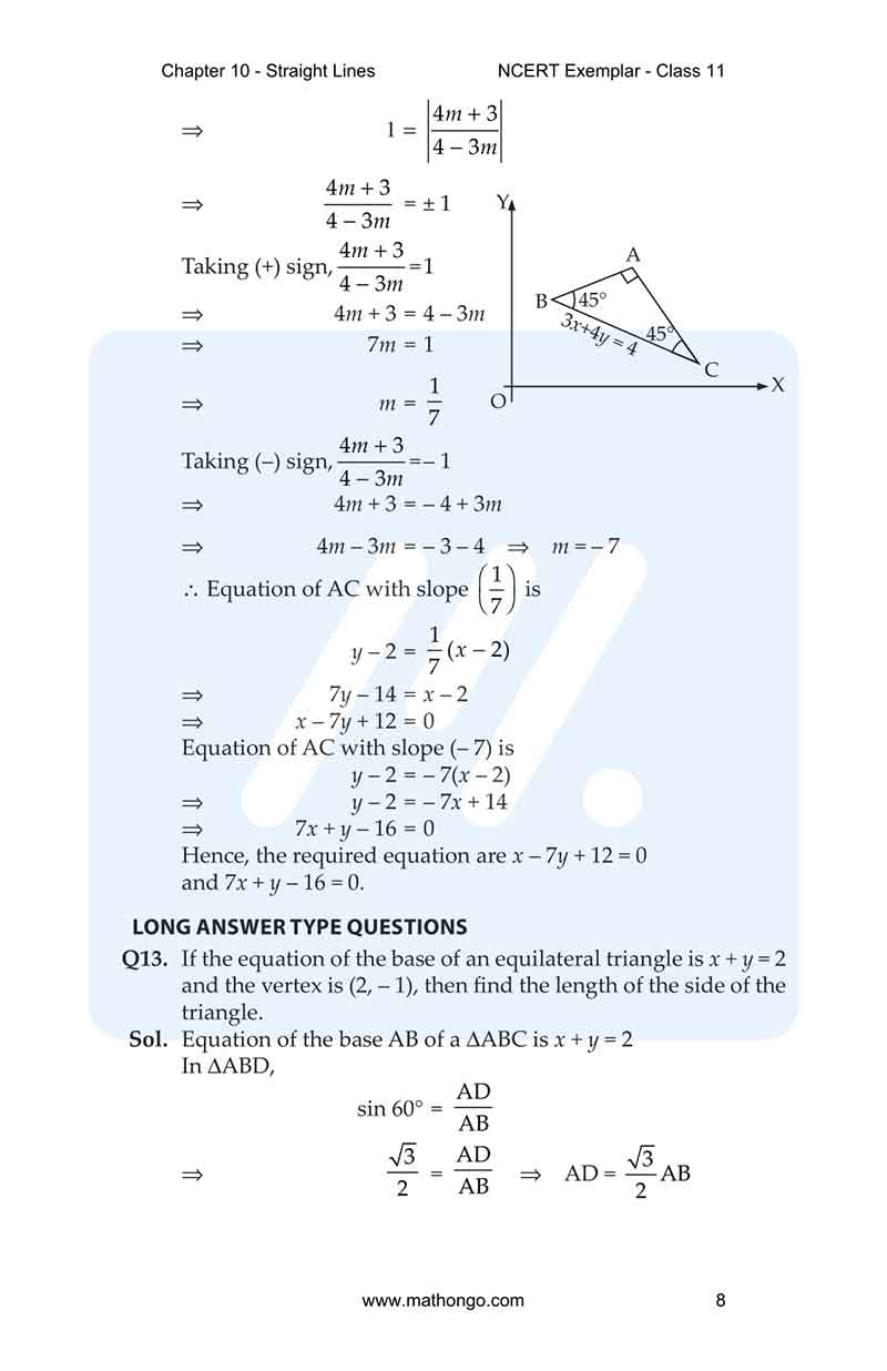 NCERT Exemplar for Class 11 Maths Chapter 10 – MathonGo