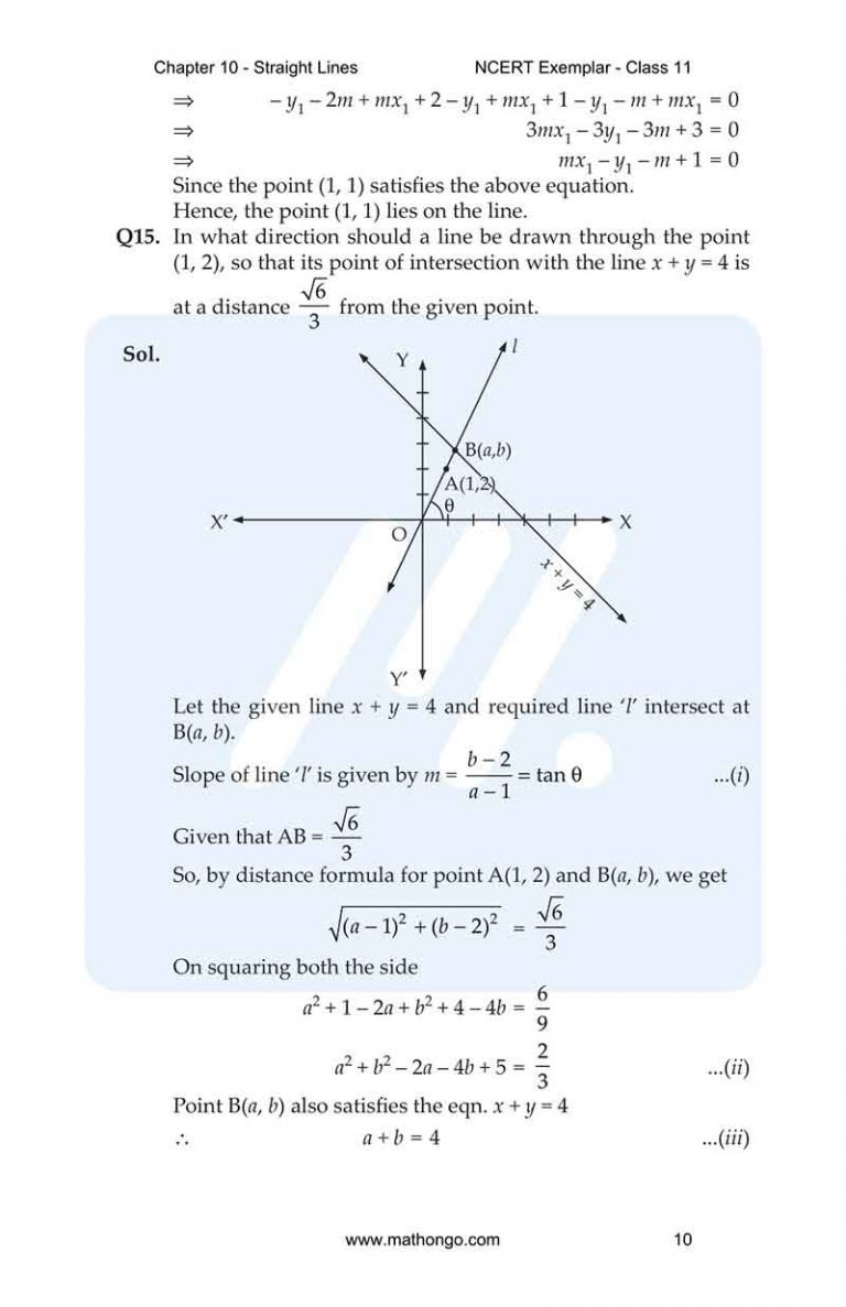 NCERT Exemplar for Class 11 Maths Chapter 10 – MathonGo