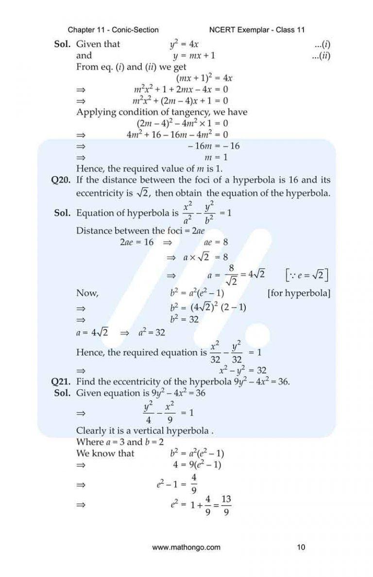 NCERT Exemplar for Class 11 Maths Chapter 11 – MathonGo