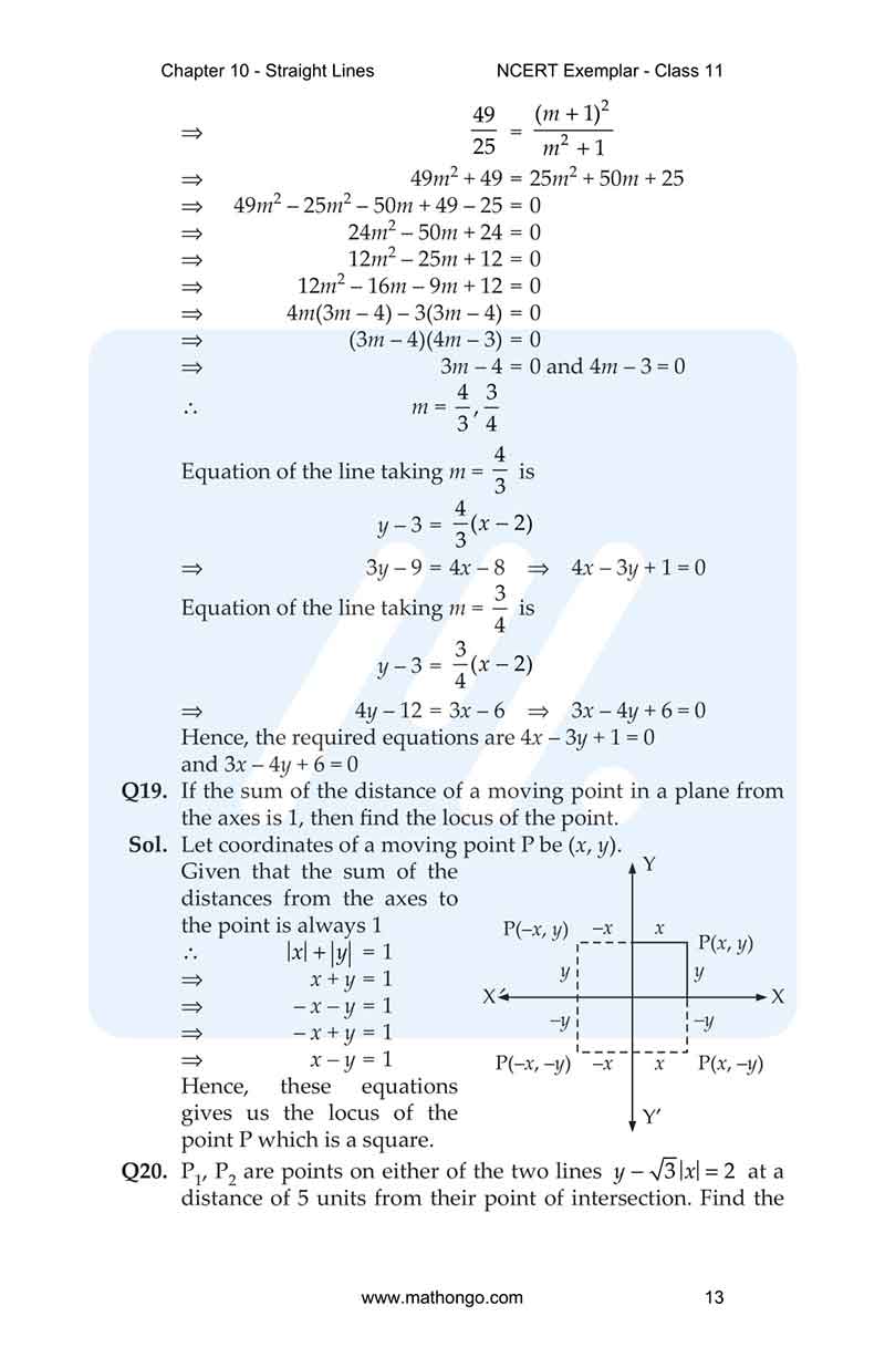 NCERT Exemplar for Class 11 Maths Chapter 10 – MathonGo