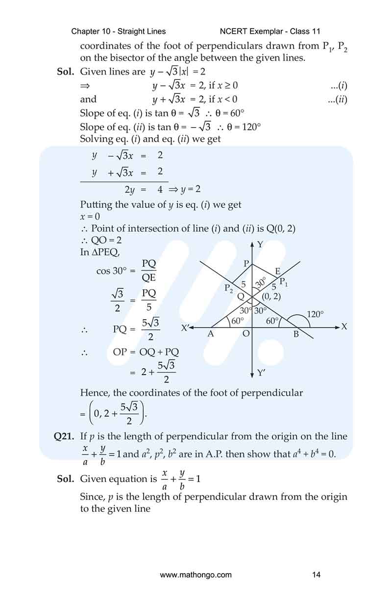 NCERT Exemplar for Class 11 Maths Chapter 10 – MathonGo