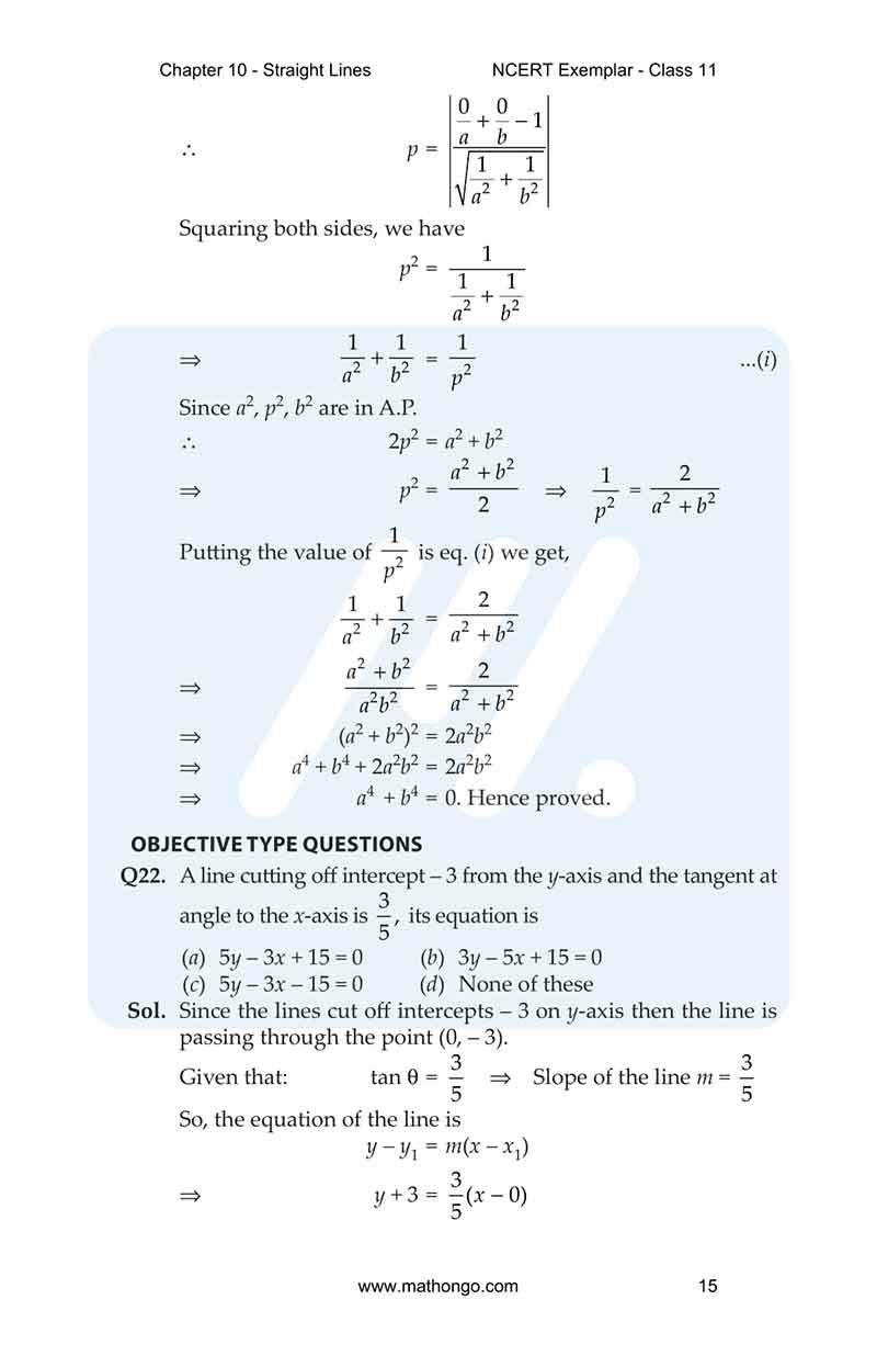 NCERT Exemplar for Class 11 Maths Chapter 10 – MathonGo