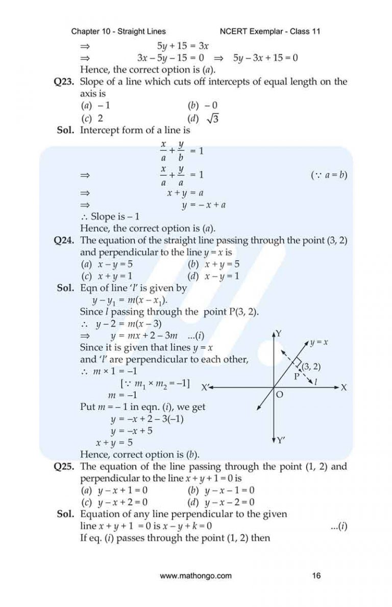 NCERT Exemplar for Class 11 Maths Chapter 10 – MathonGo