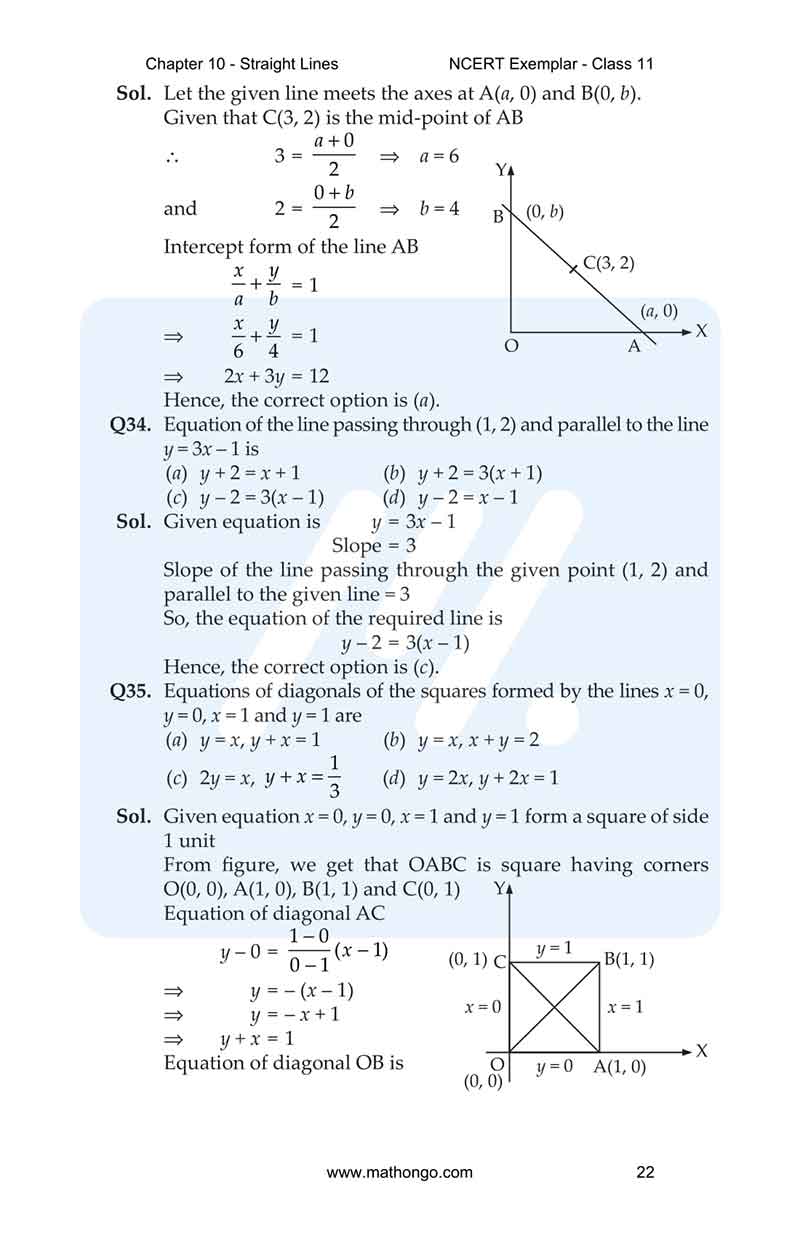 NCERT Exemplar for Class 11 Maths Chapter 10 – MathonGo