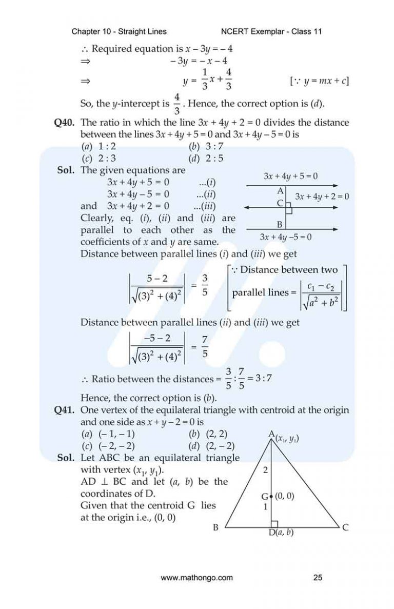 NCERT Exemplar for Class 11 Maths Chapter 10 – MathonGo