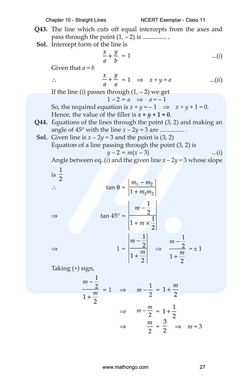 NCERT Exemplar for Class 11 Maths Chapter 10 – MathonGo