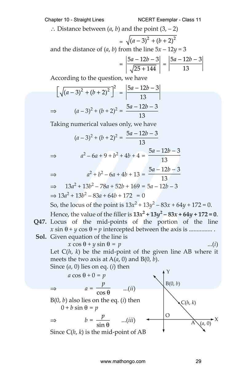 NCERT Exemplar for Class 11 Maths Chapter 10 – MathonGo