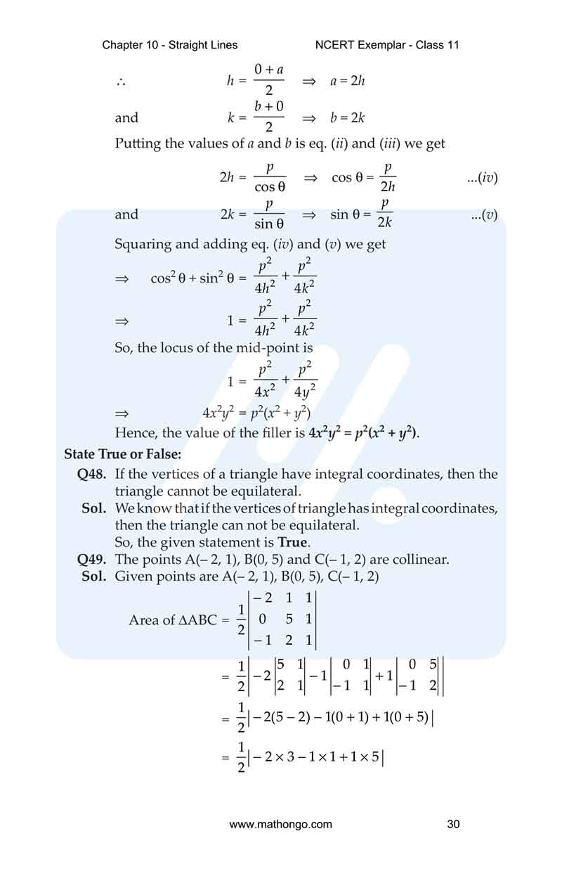 NCERT Exemplar for Class 11 Maths Chapter 10 – MathonGo