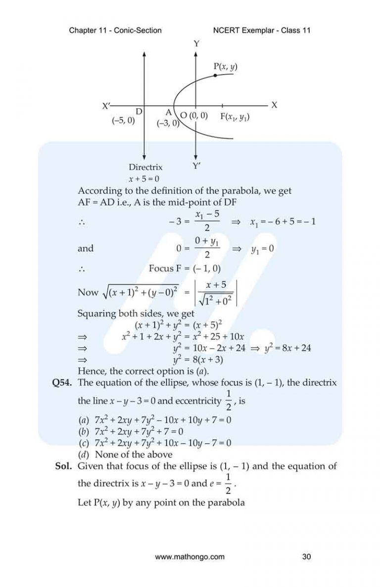 NCERT Exemplar for Class 11 Maths Chapter 11 – MathonGo