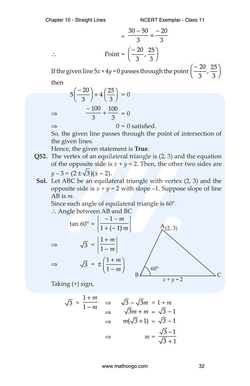 NCERT Exemplar for Class 11 Maths Chapter 10 – MathonGo