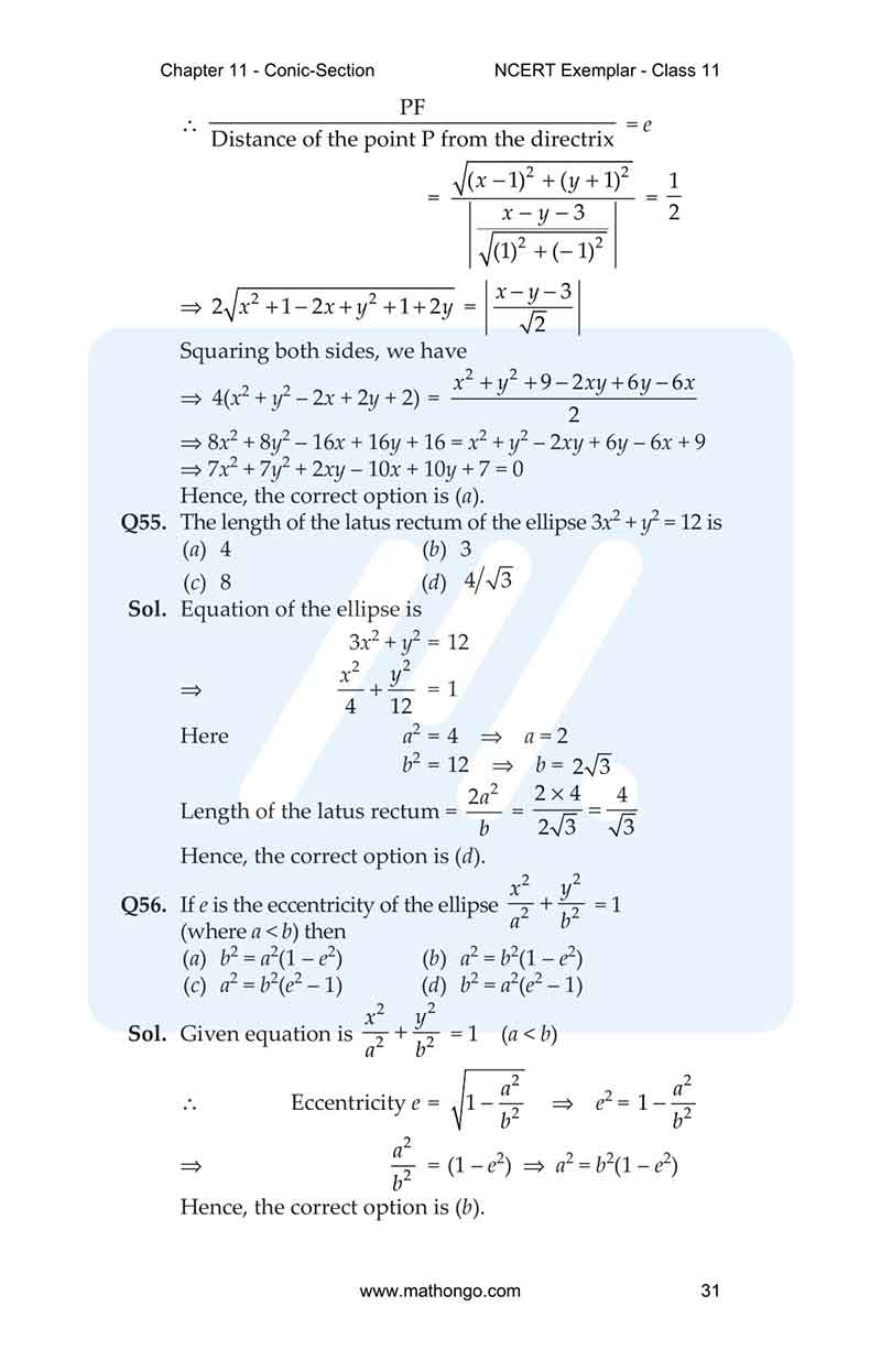NCERT Exemplar for Class 11 Maths Chapter 11 – MathonGo