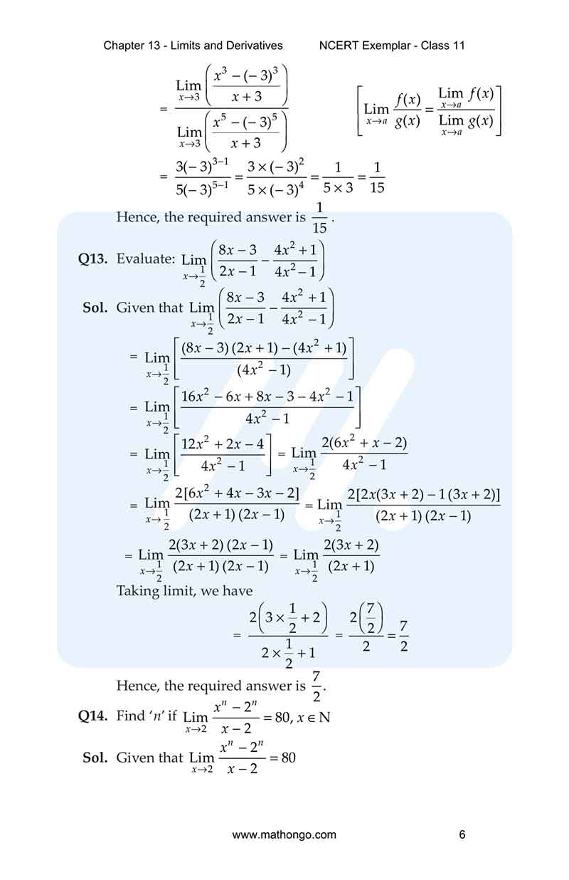NCERT Exemplar for Class 11 Maths Chapter 13 – MathonGo