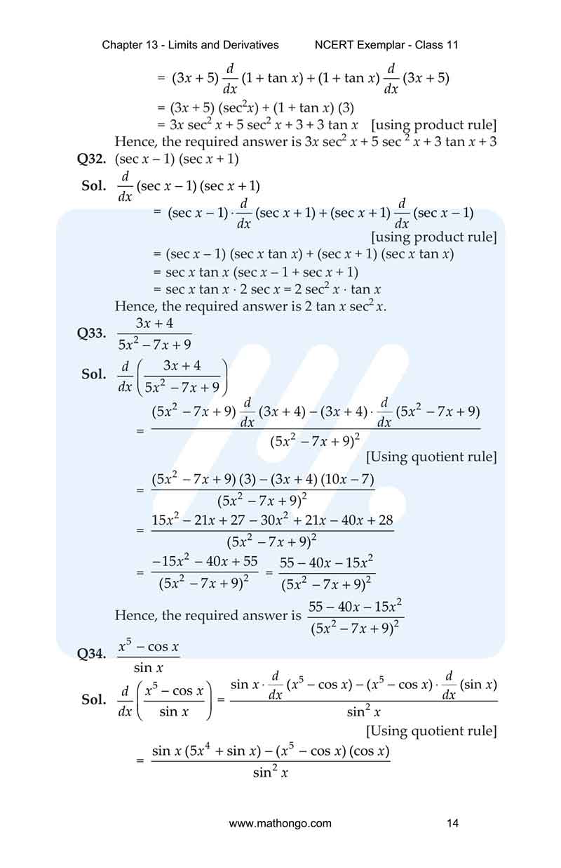 NCERT Exemplar for Class 11 Maths Chapter 13 – MathonGo