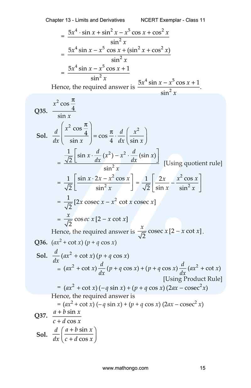 NCERT Exemplar for Class 11 Maths Chapter 13 – MathonGo