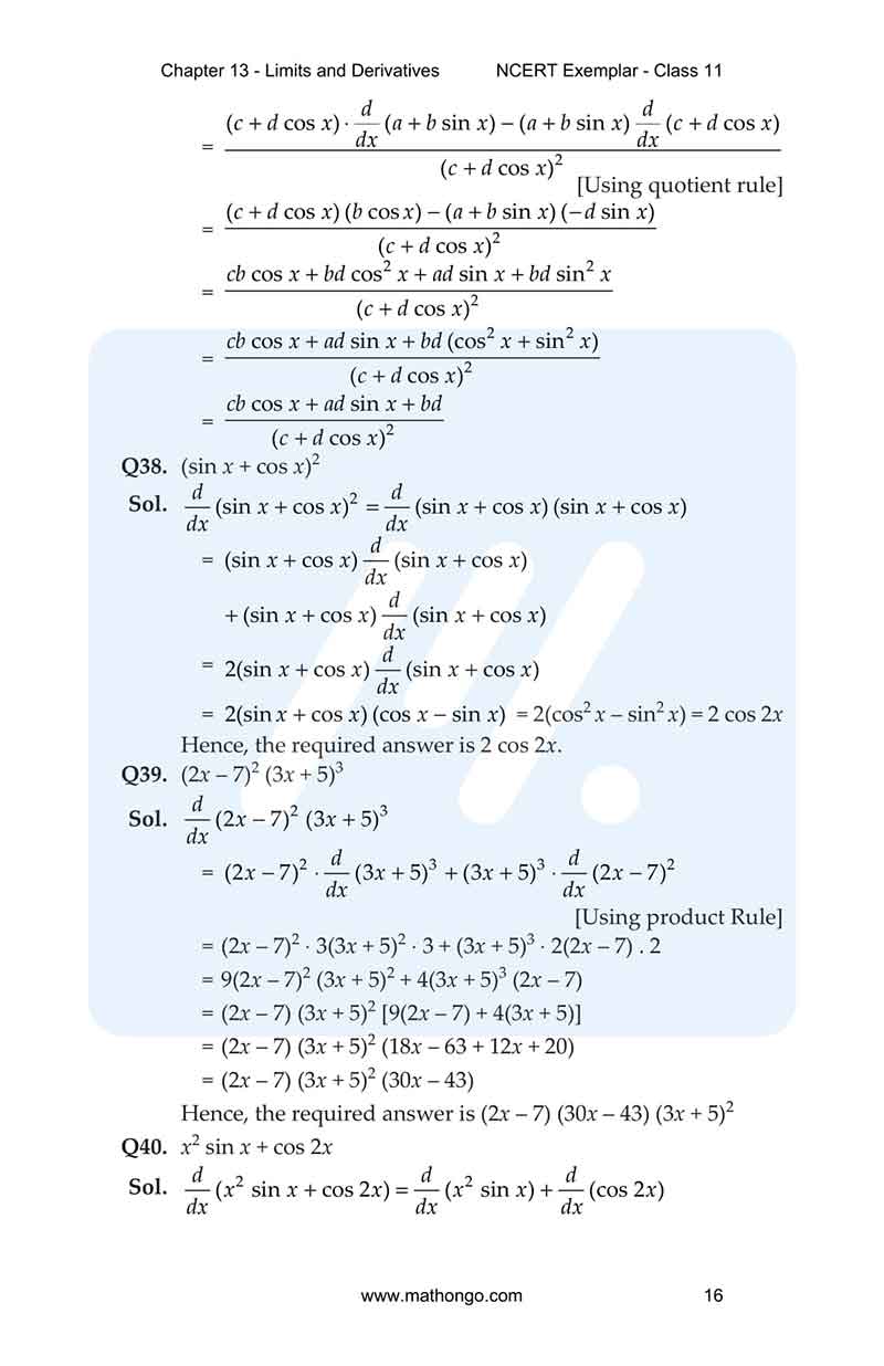 NCERT Exemplar for Class 11 Maths Chapter 13 – MathonGo