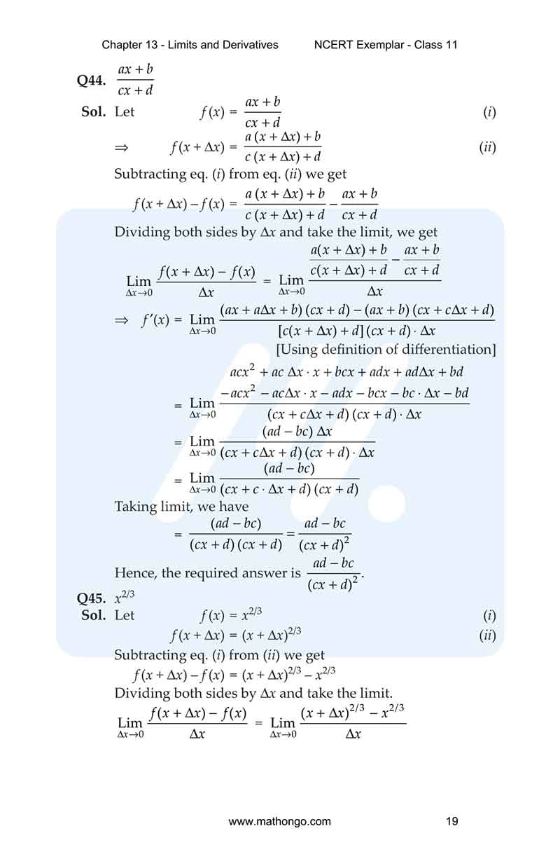 NCERT Exemplar for Class 11 Maths Chapter 13 – MathonGo