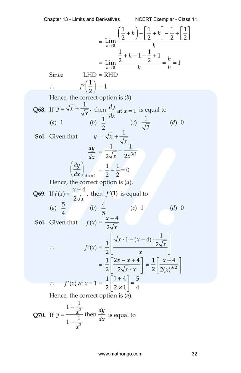 NCERT Exemplar for Class 11 Maths Chapter 13 – MathonGo