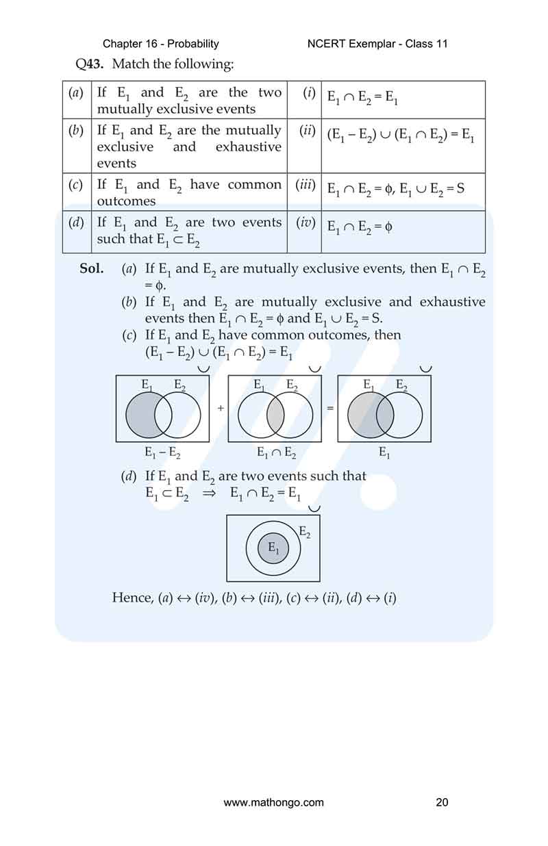 NCERT Exemplar for Class 11 Maths Chapter 16 – MathonGo