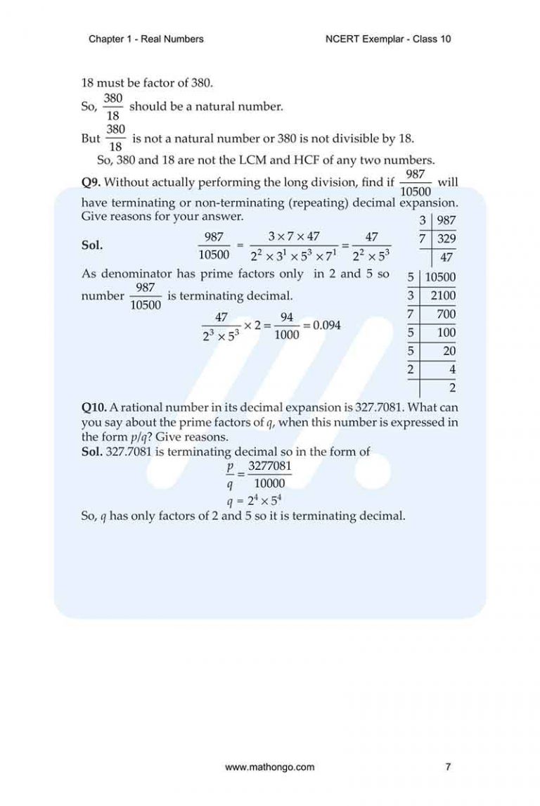 NCERT Exemplar for Class 10 Maths Chapter 1 – MathonGo