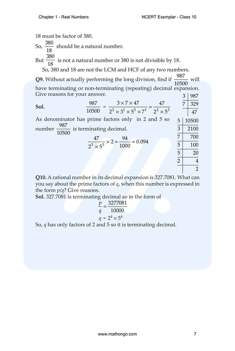 NCERT Exemplar for Class 10 Maths Chapter 1 – MathonGo
