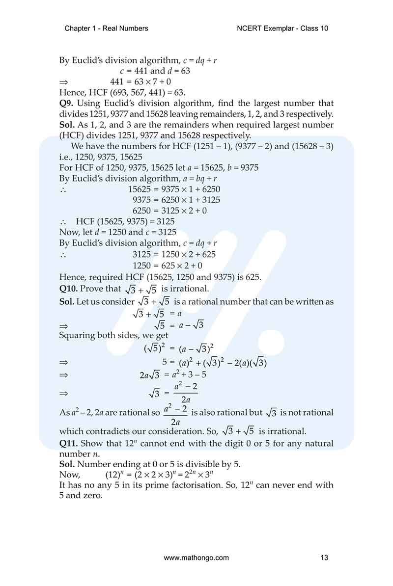 NCERT Exemplar for Class 10 Maths Chapter 1 – MathonGo
