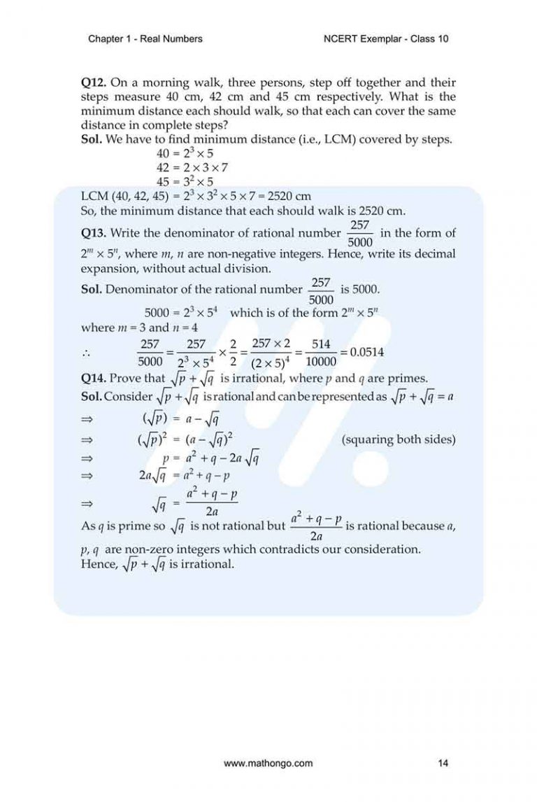 NCERT Exemplar for Class 10 Maths Chapter 1 – MathonGo