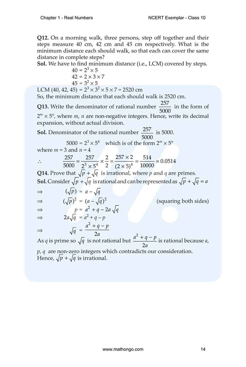 NCERT Exemplar for Class 10 Maths Chapter 1 – MathonGo