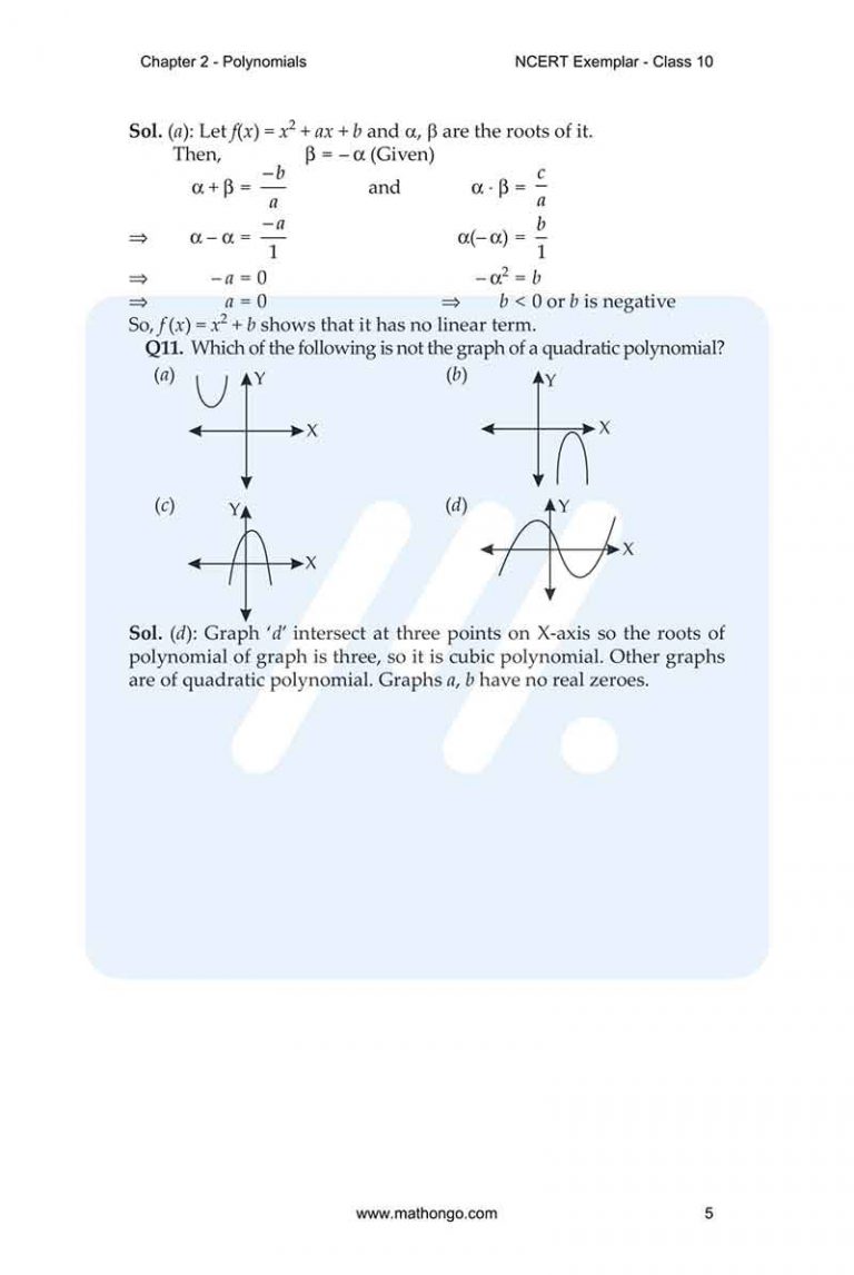 NCERT Exemplar for Class 10 Maths Chapter 2 – MathonGo