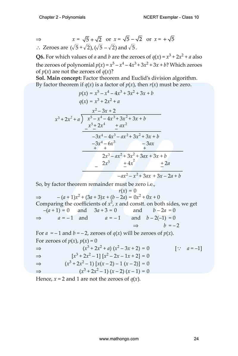 NCERT Exemplar for Class 10 Maths Chapter 2 – MathonGo