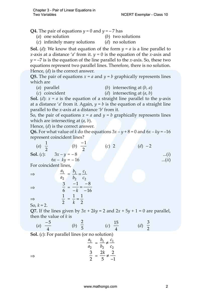 NCERT Exemplar for Class 10 Maths Chapter 3 – MathonGo
