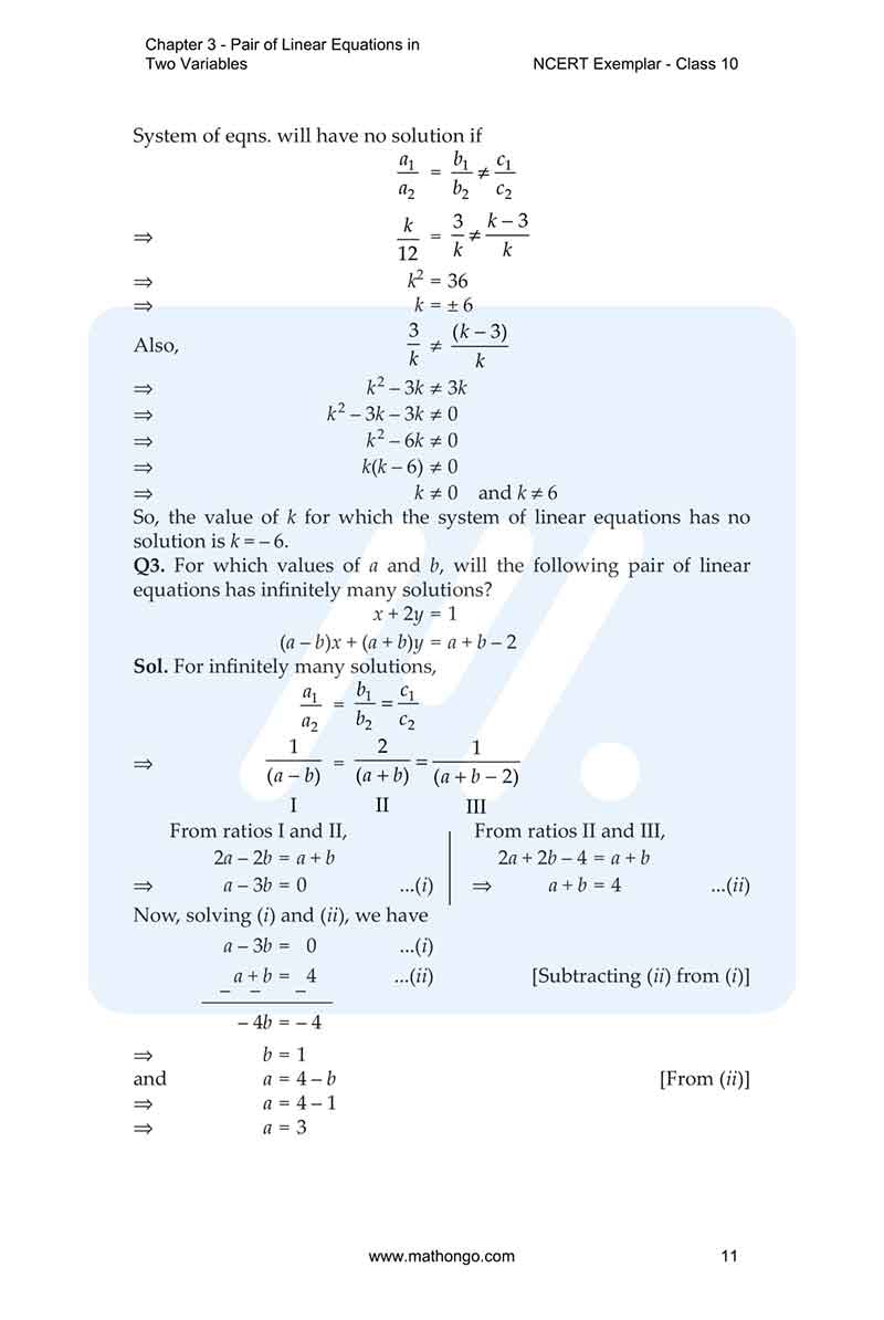 NCERT Exemplar for Class 10 Maths Chapter 3 – MathonGo