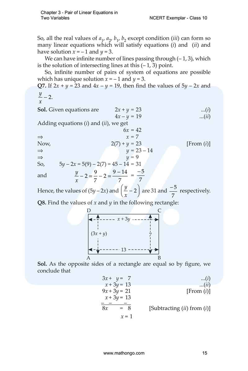 NCERT Exemplar for Class 10 Maths Chapter 3 – MathonGo
