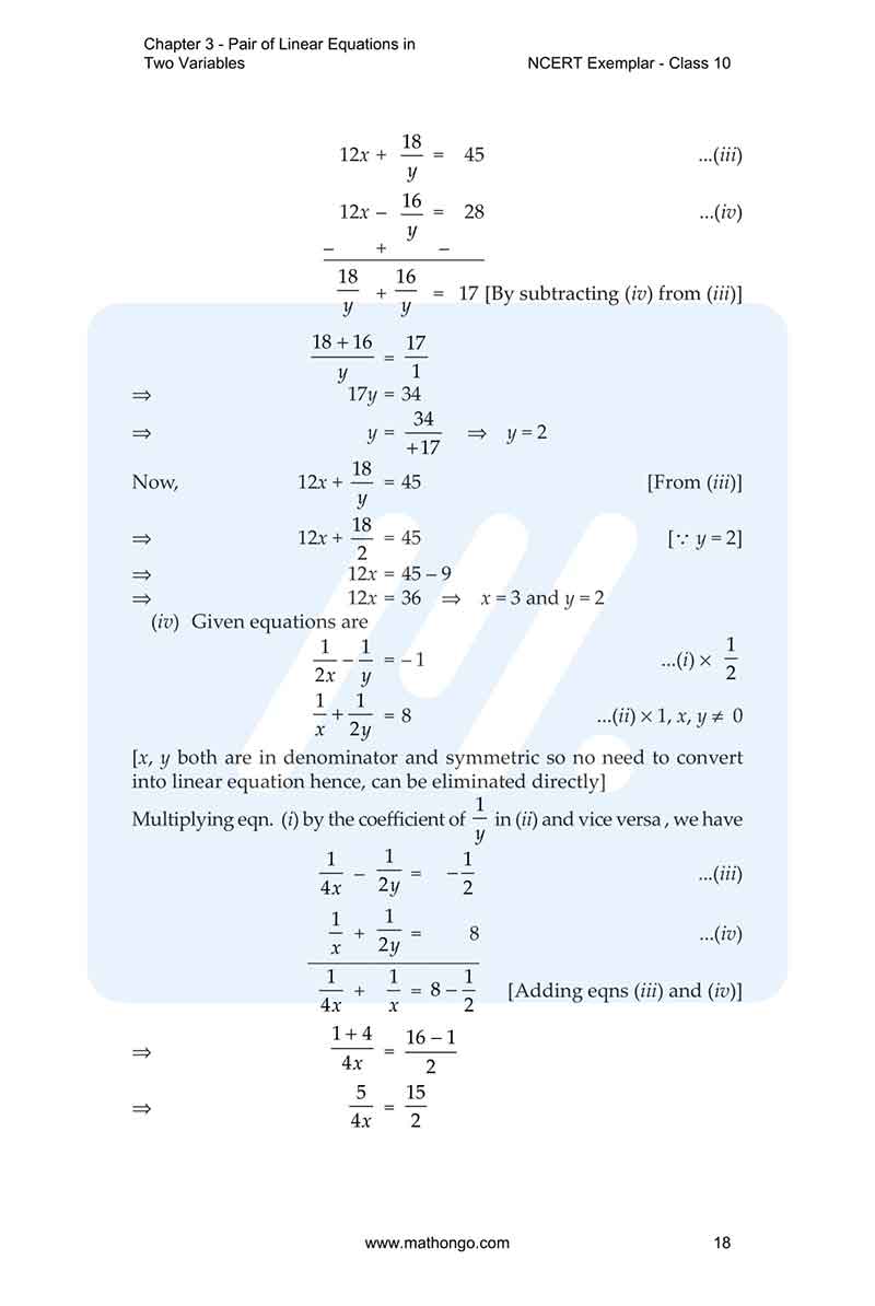NCERT Exemplar for Class 10 Maths Chapter 3 – MathonGo