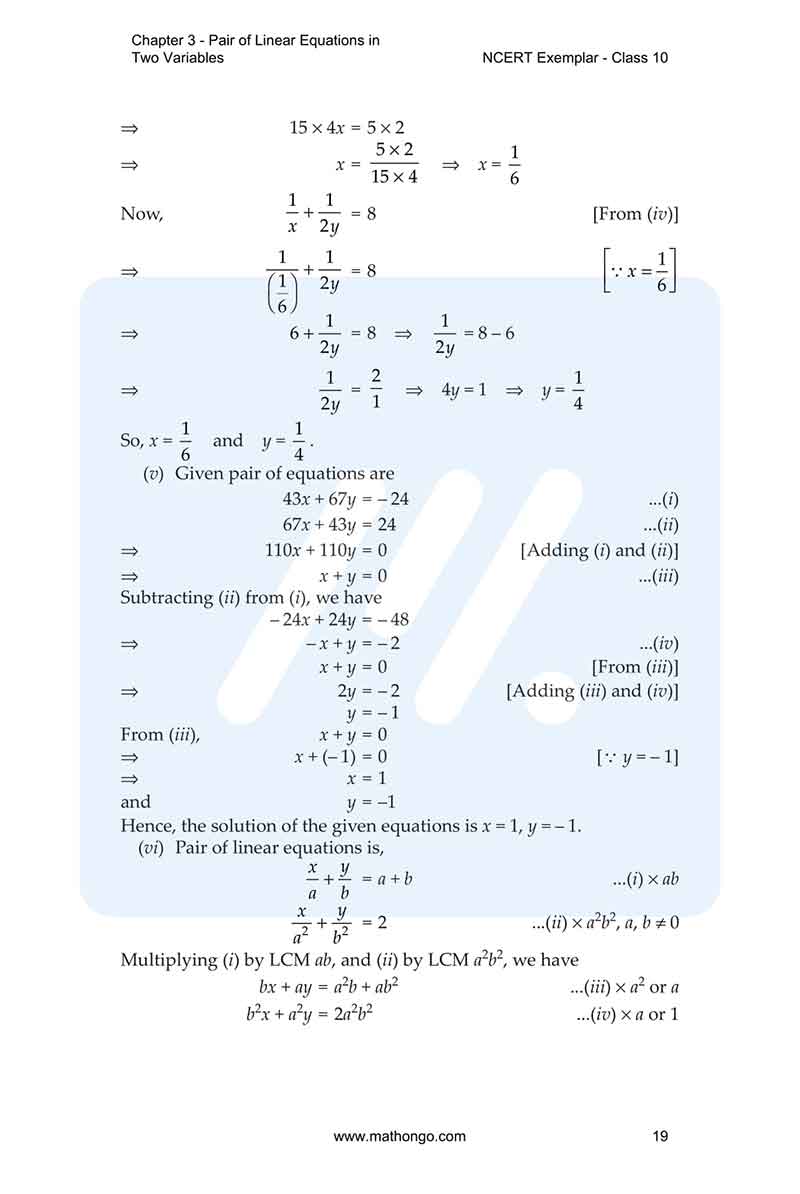 NCERT Exemplar for Class 10 Maths Chapter 3 – MathonGo