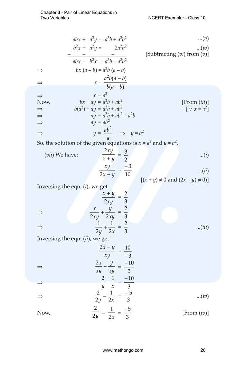 NCERT Exemplar for Class 10 Maths Chapter 3 – MathonGo