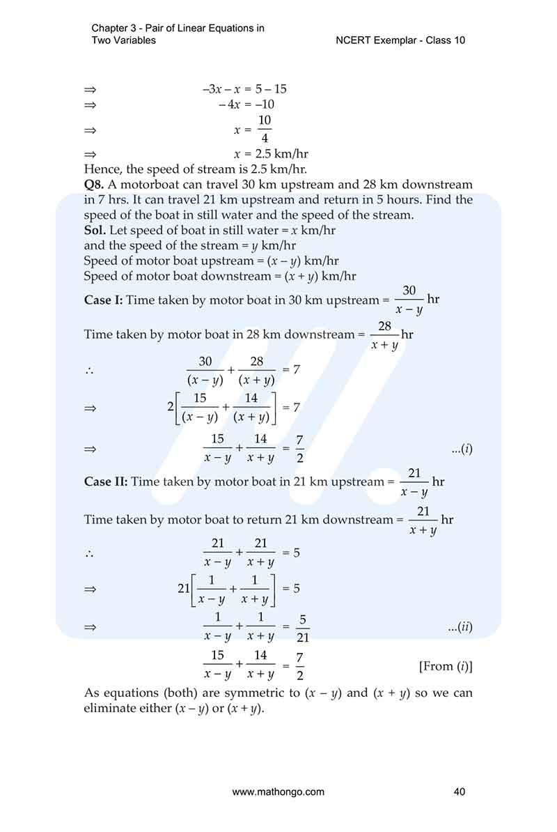 NCERT Exemplar for Class 10 Maths Chapter 3 – MathonGo