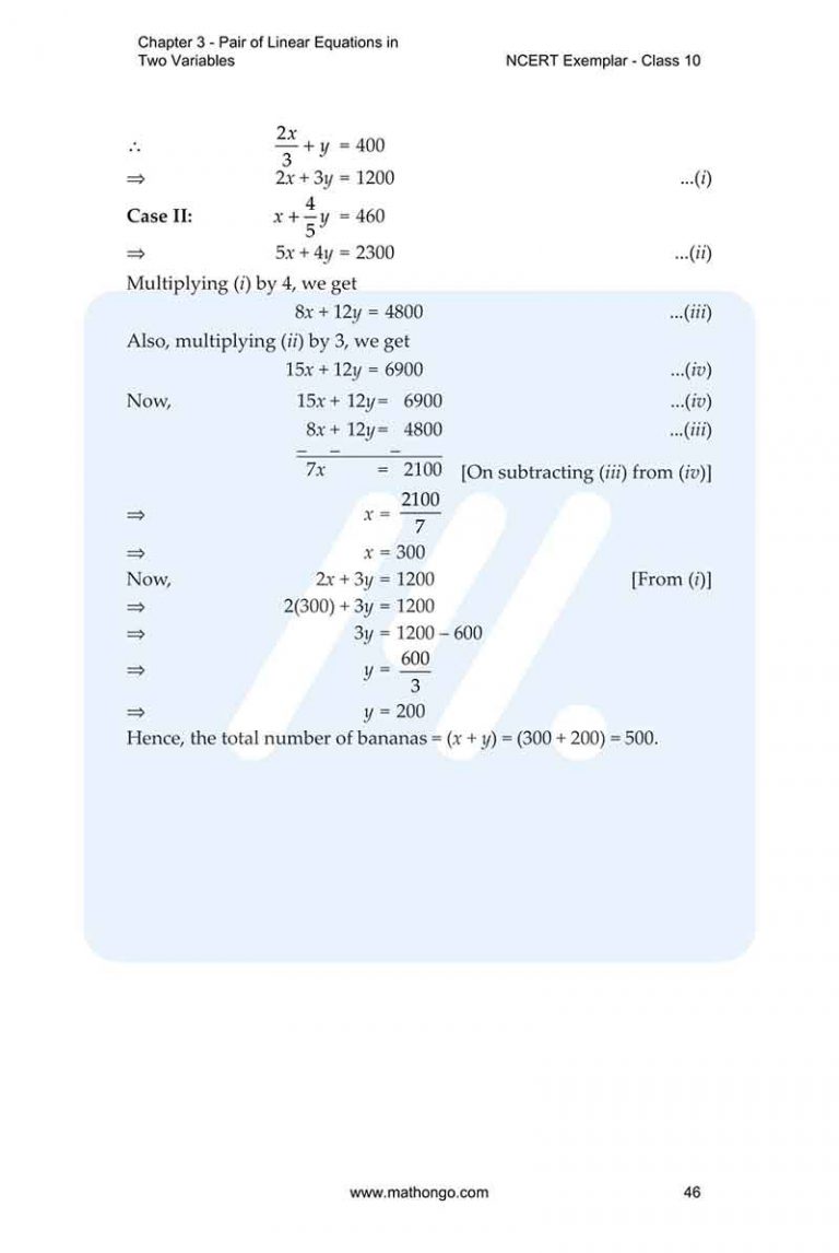 NCERT Exemplar for Class 10 Maths Chapter 3 – MathonGo