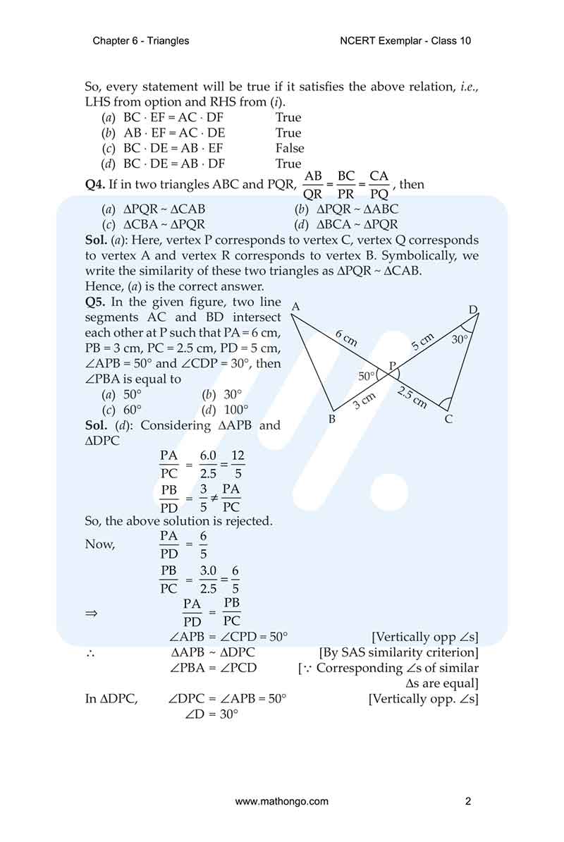 NCERT Exemplar for Class 10 Maths Chapter 6 – MathonGo