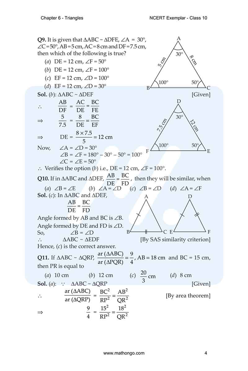 NCERT Exemplar for Class 10 Maths Chapter 6 – MathonGo