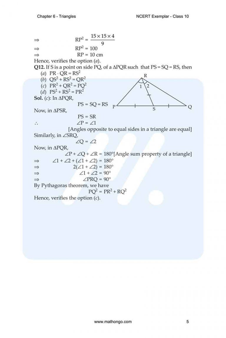 NCERT Exemplar for Class 10 Maths Chapter 6 – MathonGo