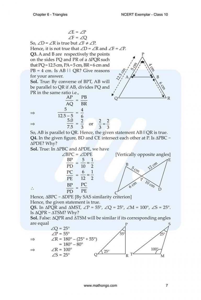 NCERT Exemplar for Class 10 Maths Chapter 6 – MathonGo