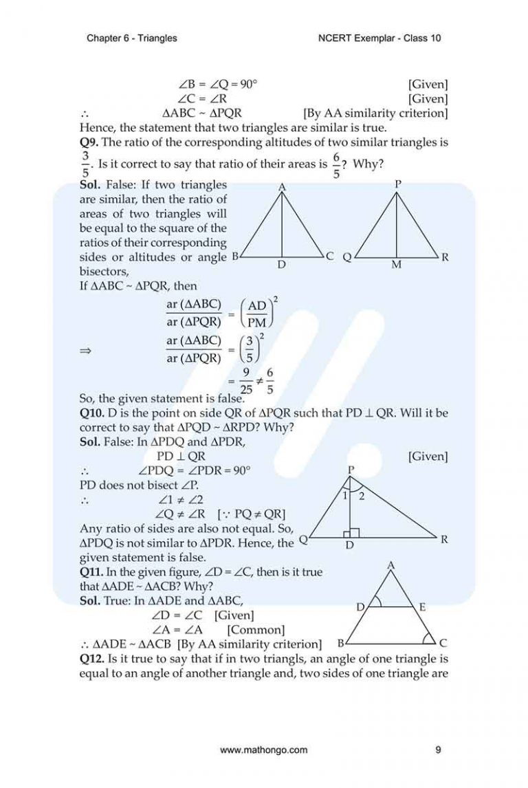 NCERT Exemplar for Class 10 Maths Chapter 6 – MathonGo