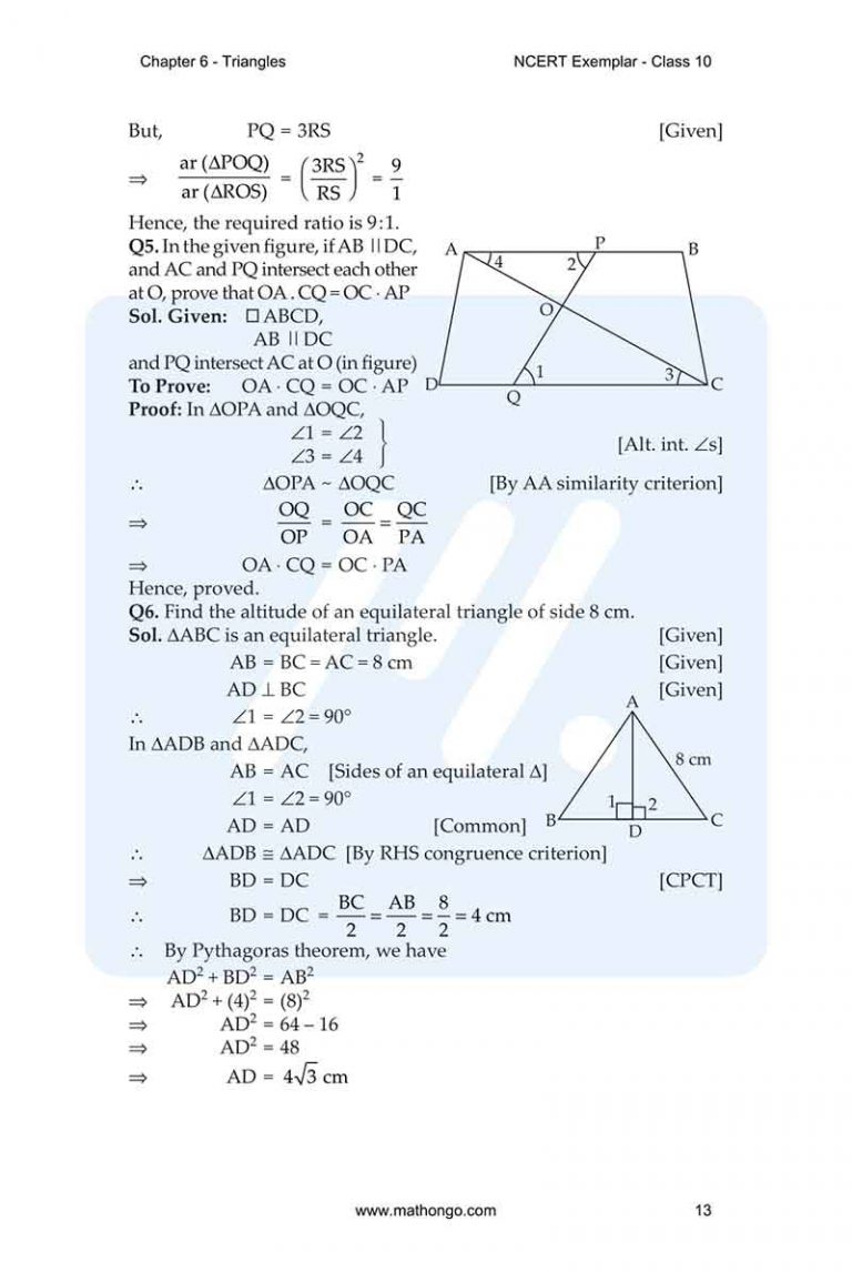NCERT Exemplar for Class 10 Maths Chapter 6 – MathonGo