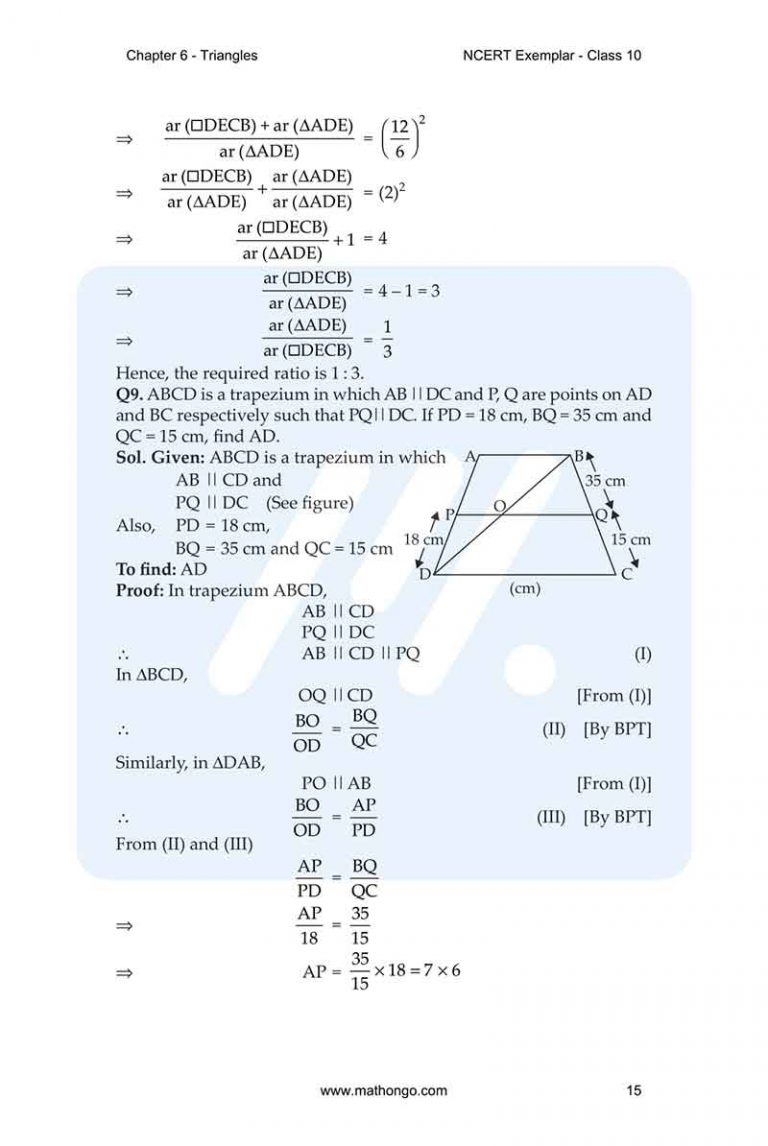 NCERT Exemplar for Class 10 Maths Chapter 6 – MathonGo