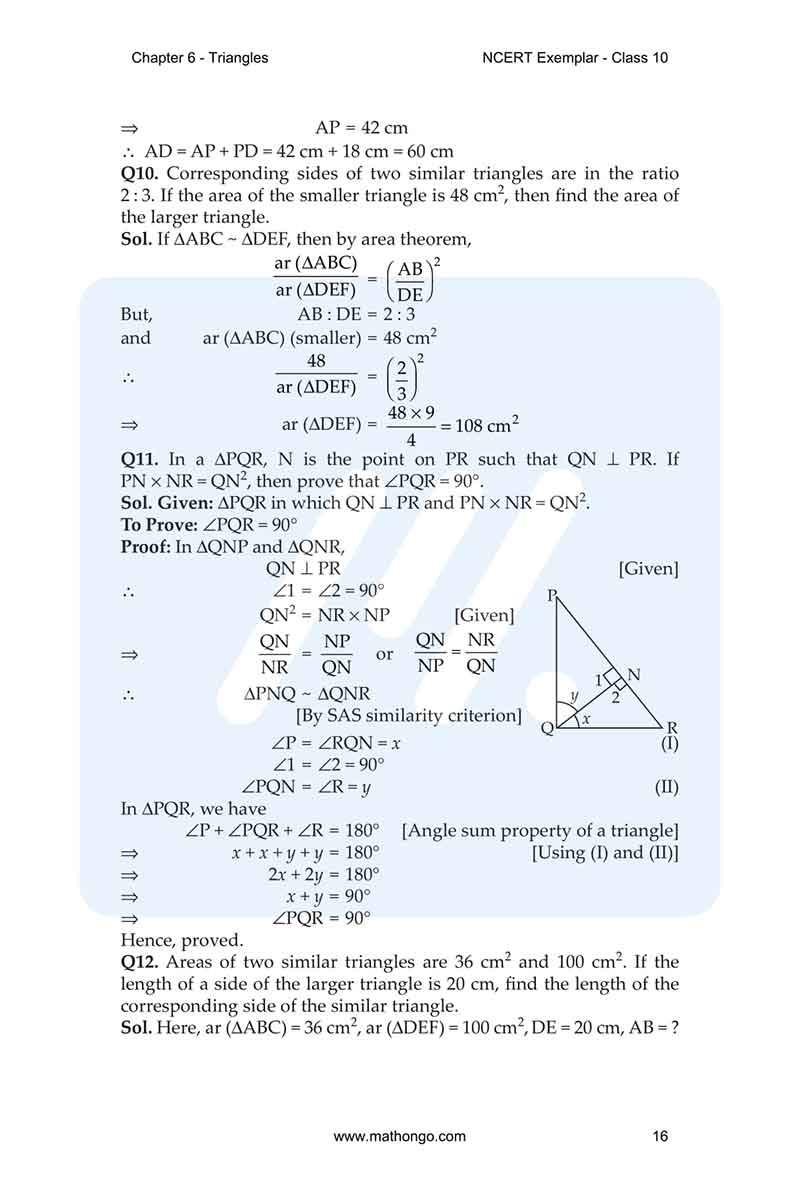 NCERT Exemplar for Class 10 Maths Chapter 6 – MathonGo